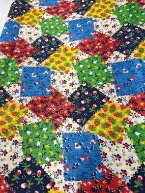 Vintage | Office | Cotton Fabric 23x36 Multicolor Floral Patchwork ...